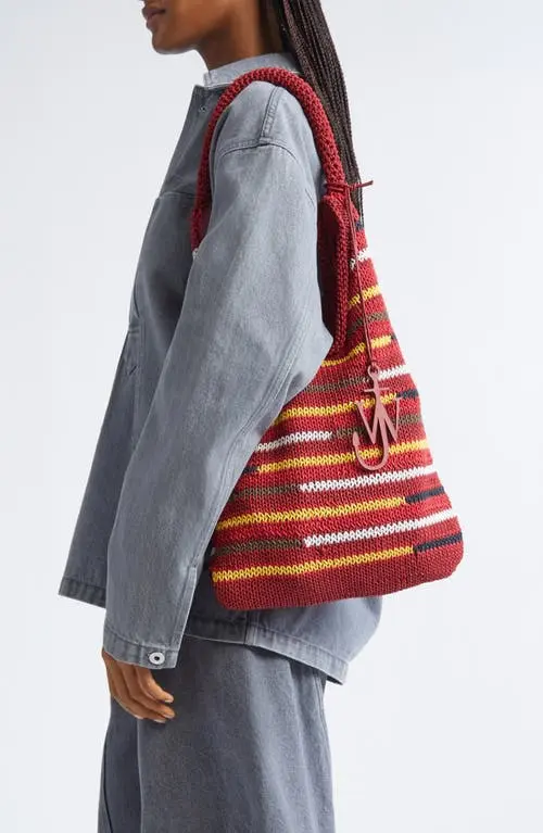 JW Anderson Knit Hobo Bag With Anchor-logo Charm