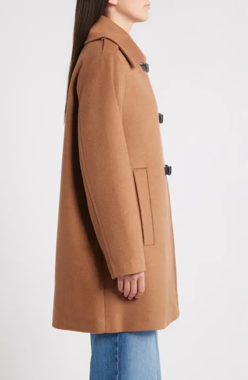 Bernardo Buckle-detailed Melton Wool-blend Coat - Camel