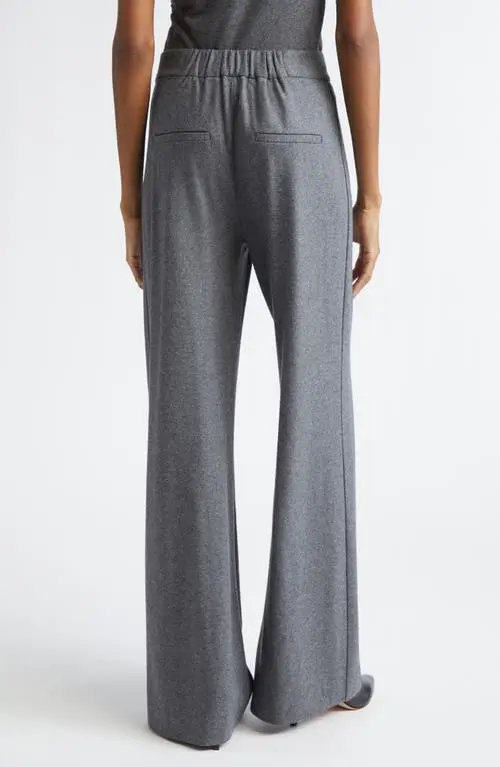 Veronica Beard Marbeau Wool Blend Wide Leg Pants - Medium Heather Grey