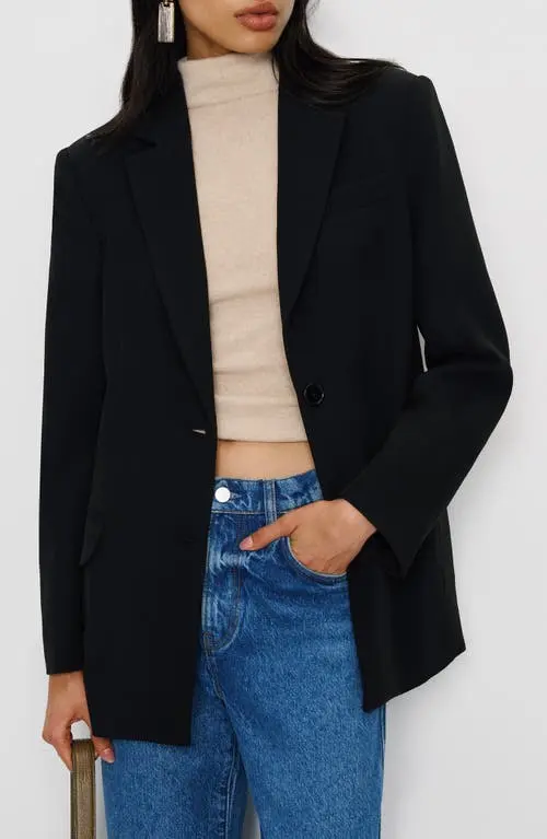 REFORMATION James Relaxed One-button Crepe Blazer - Black
