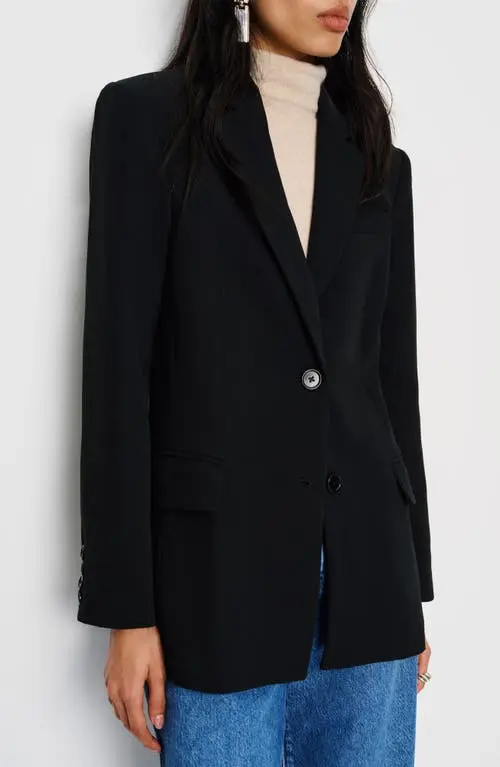 REFORMATION James Relaxed One-button Crepe Blazer - Black