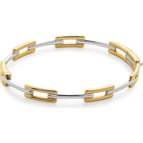 Monica Vinader Slim Signature Link Bangle - Yellow Gold