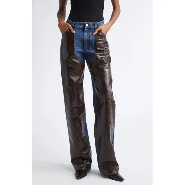Stella McCartney Snakeskin Print Straight Leg Jeans