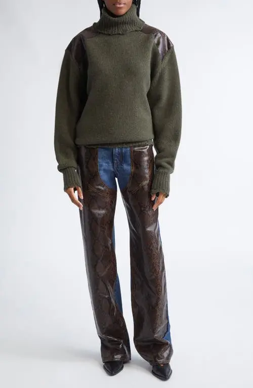 Stella McCartney Snakeskin Print Straight Leg Jeans