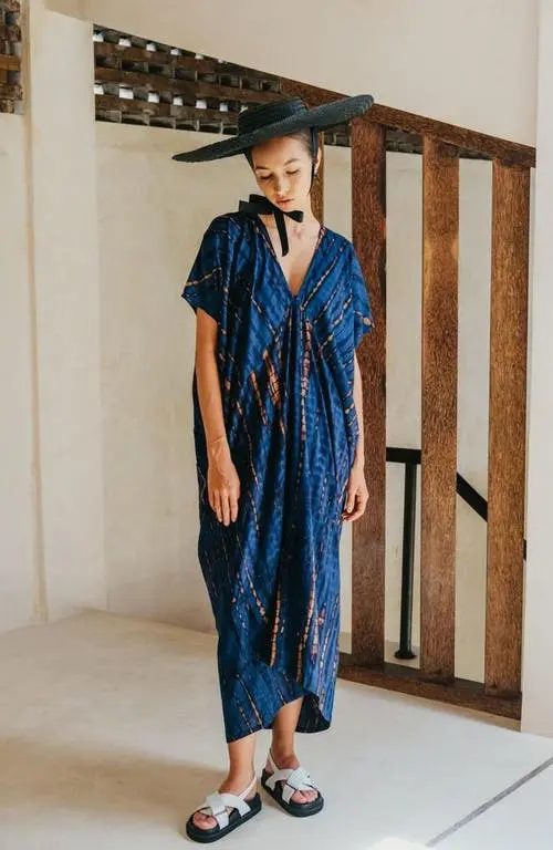 Pink Haley Madella Hand-dyed Kaftan Dress