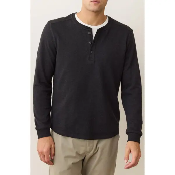 Marine Layer Pacifica Stretch Henley - Charcoal