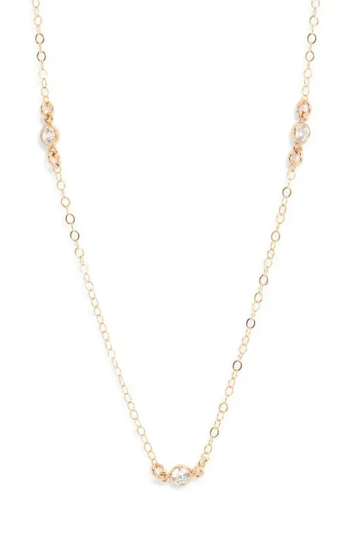 SET & STONES Birthstone Station Necklace - Gold/april