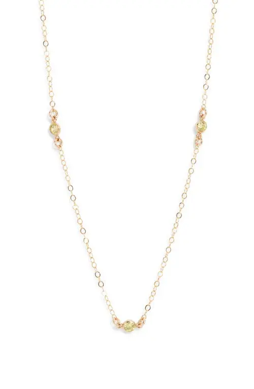 SET & STONES Birthstone Station Necklace - Gold/august
