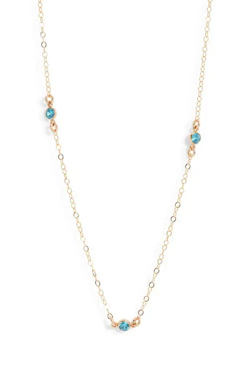 SET & STONES Birthstone Station Necklace - Gold/december