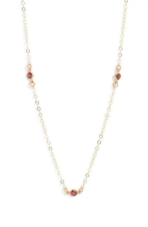 SET & STONES Birthstone Station Necklace - Gold/january