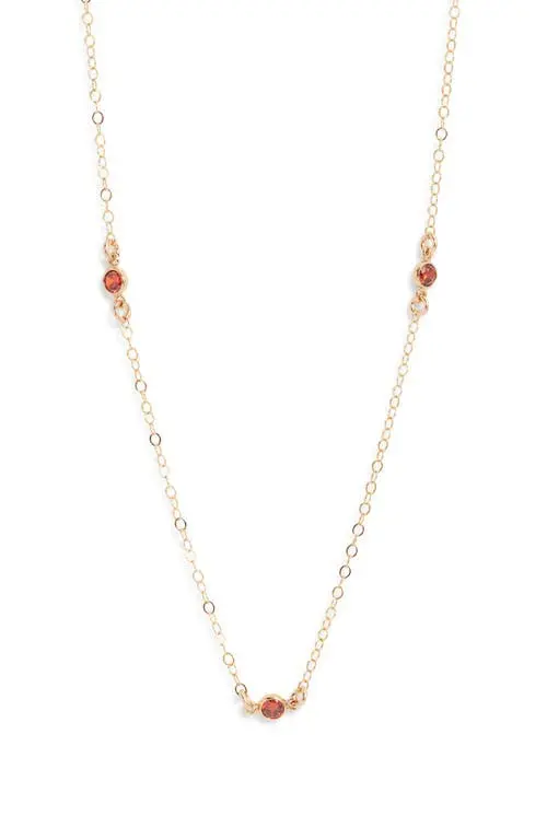 SET & STONES Birthstone Station Necklace - Gold/july