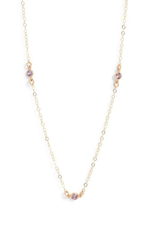 SET & STONES Birthstone Station Necklace - Gold/june