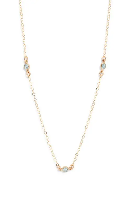 SET & STONES Birthstone Station Necklace - Gold/march