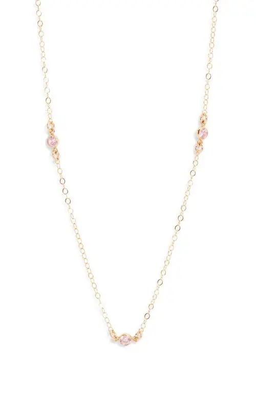SET & STONES Birthstone Station Necklace - Gold/october