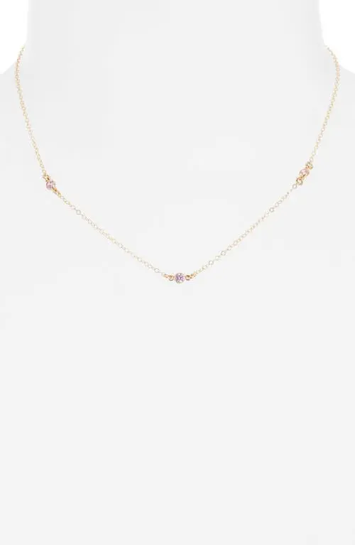 SET & STONES Birthstone Station Necklace - Gold/october