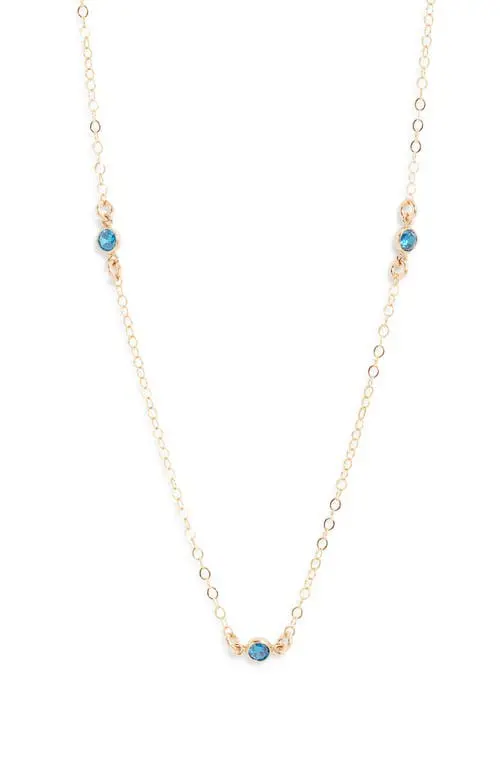 SET & STONES Birthstone Station Necklace - Gold/september