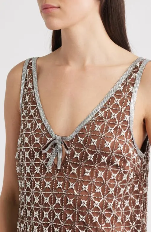 Saylor Jeanetta Sequin Embroidery Cocktail Minidress