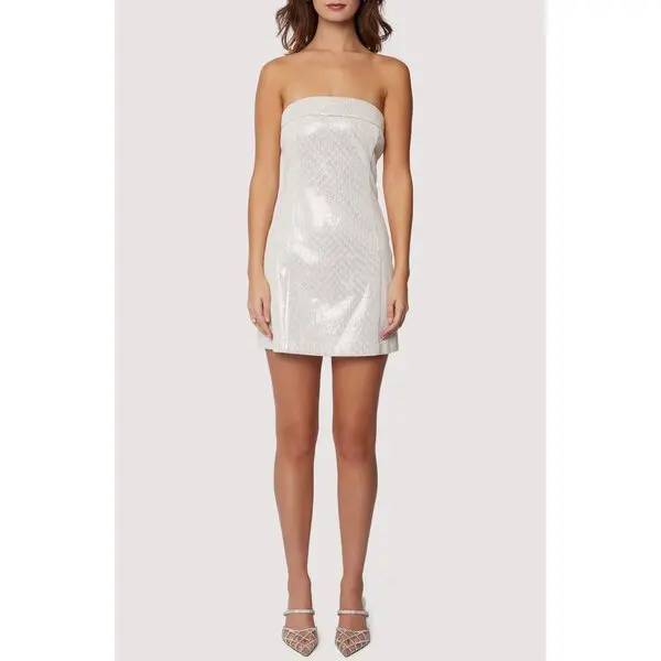 LOST + WANDER Celestina Sparkle Strapless Minidress