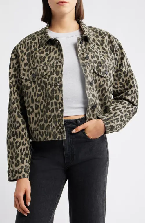 MAVI Leopard Print Denim Jacket