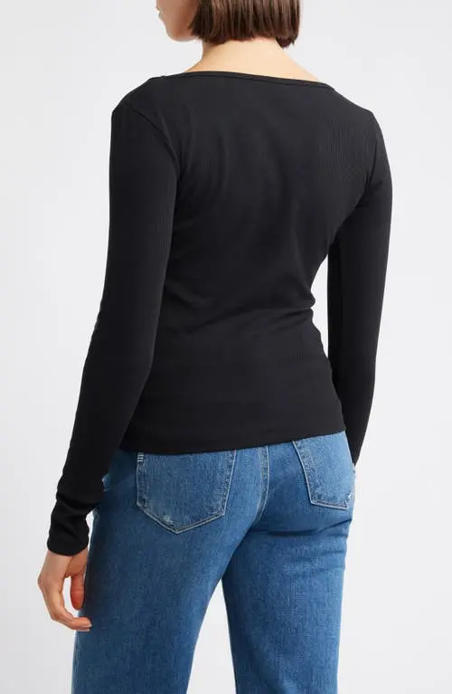MAVI Square Neck Long Sleeve T-shirt