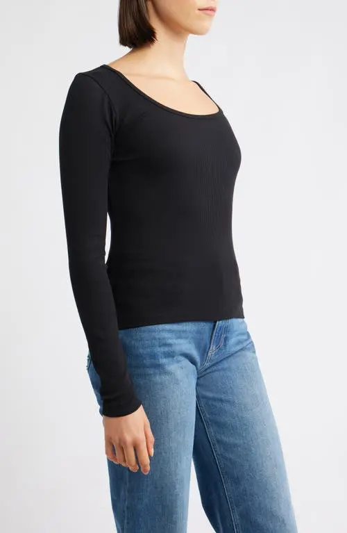 MAVI Square Neck Long Sleeve T-shirt