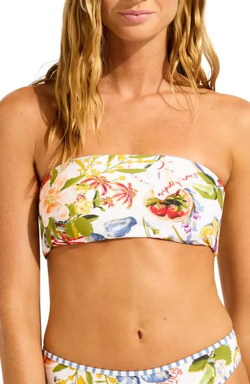 Seafolly Reversible Strapless Bikini Top - White