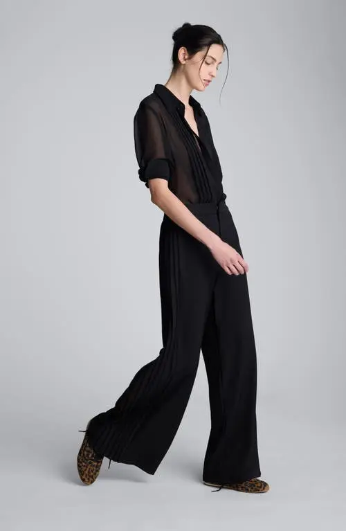 KENNETH COLE Wide-leg Pleated Trousers