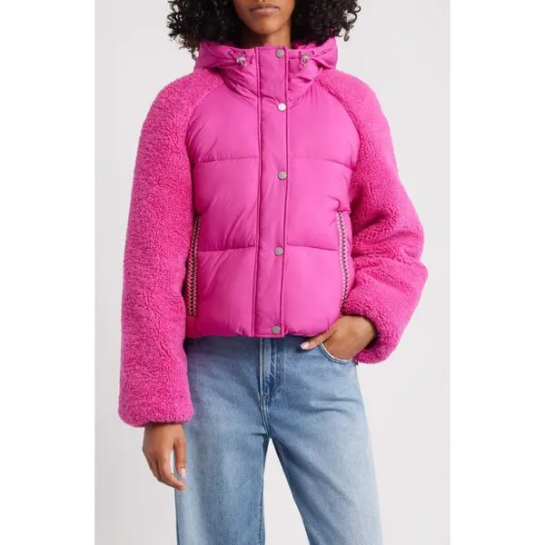 UGG Mixed-media Puffer Jacket - Chroma Pink