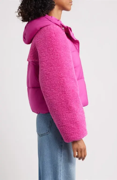 UGG Mixed-media Puffer Jacket - Chroma Pink