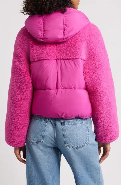 UGG Mixed-media Puffer Jacket - Chroma Pink