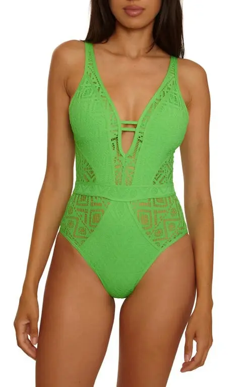 BECCA By Rebecca Virtue Keyhole One-piece Swimsuit - Green Apple