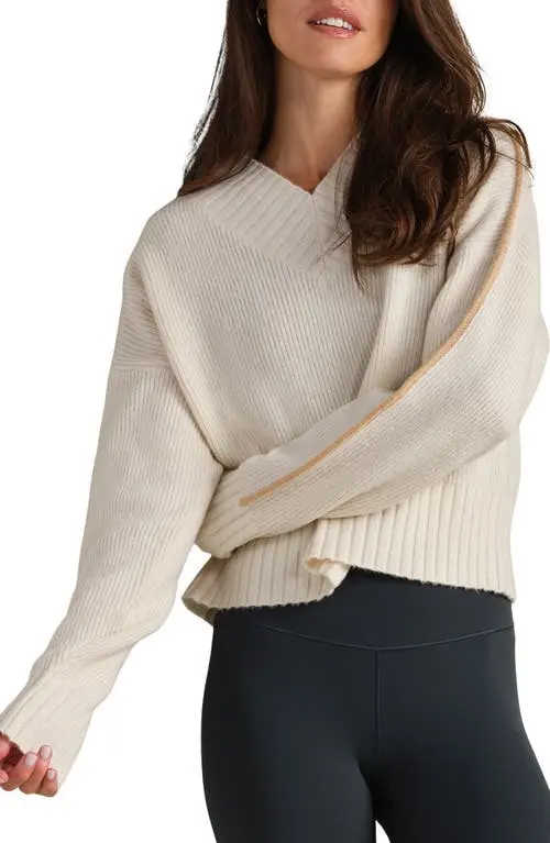 RHONE V-neck Ribbed Sweater - Sand Stone