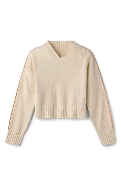 RHONE V-neck Ribbed Sweater - Sand Stone