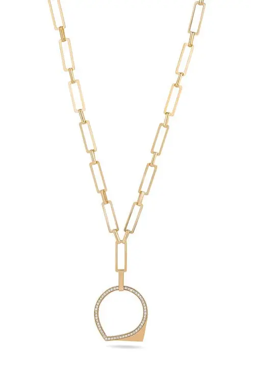 Lana Jewelry 14k Gold Diamond Circle Pendant Necklace - Yellow Gold