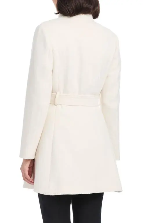 Kate Spade New York High Neck Belted Coat - Cream