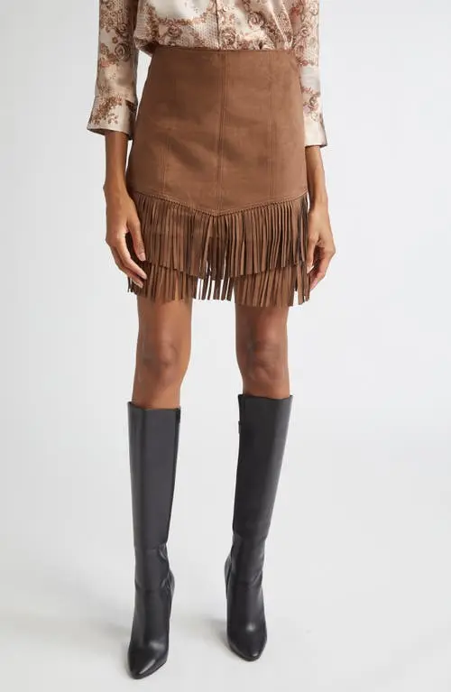 L'Agence Lyle Fringe Mini Skirt