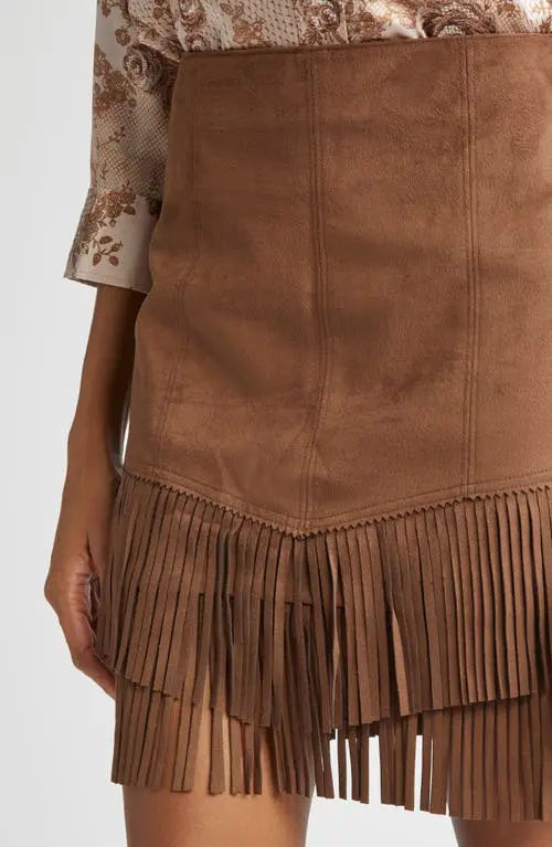 L'Agence Lyle Fringe Mini Skirt