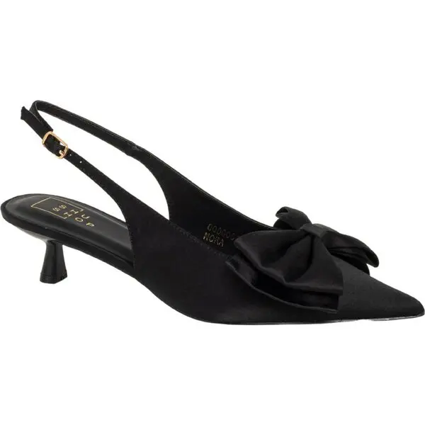 SHU SHOP Nora Slingback Kitten Heel Pump - Black