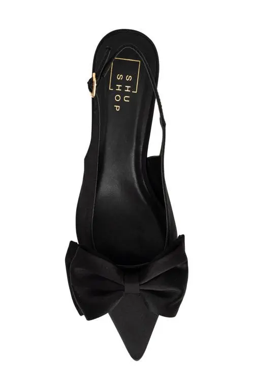 SHU SHOP Nora Slingback Kitten Heel Pump - Black