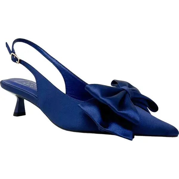 SHU SHOP Nora Slingback Kitten Heel Pump - Navy