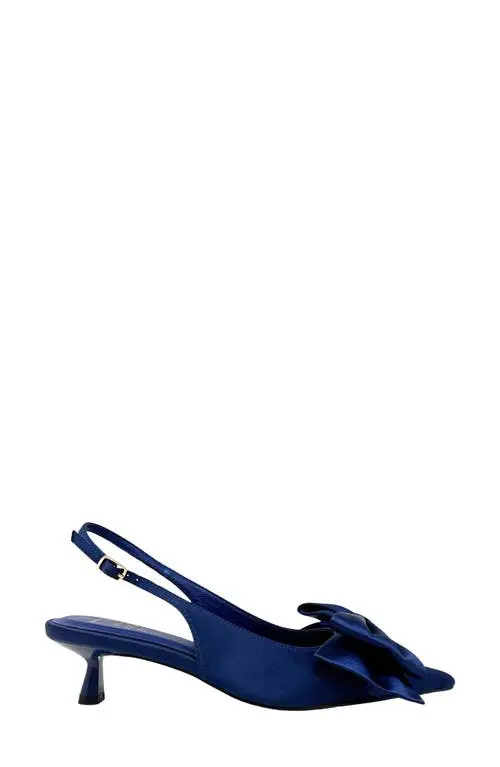 SHU SHOP Nora Slingback Kitten Heel Pump - Navy