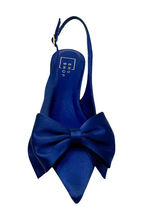 SHU SHOP Nora Slingback Kitten Heel Pump - Navy