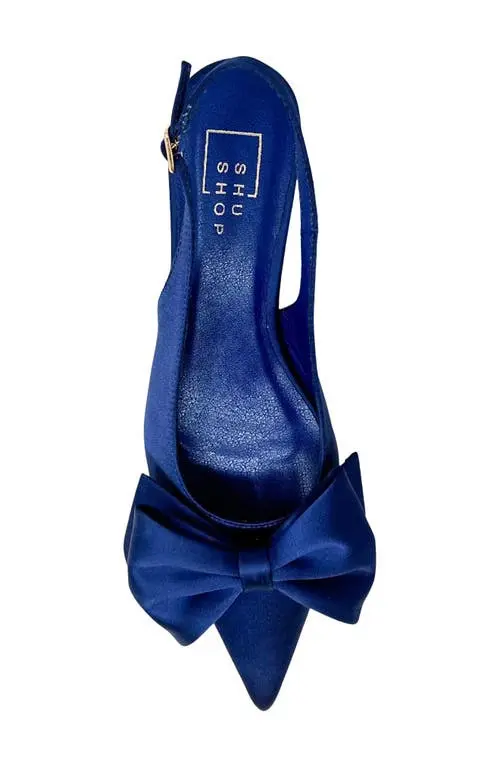 SHU SHOP Nora Slingback Kitten Heel Pump - Navy