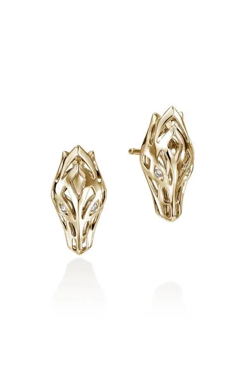 John Hardy Naga Stud Earrings - Gold