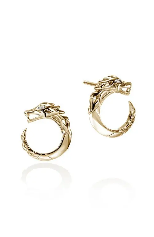 John Hardy Naga Hoop Earrings - Gold