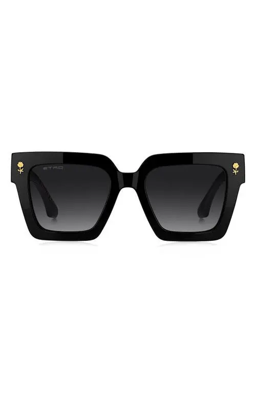 Etro 52mm Square Sunglasses - Black Multi