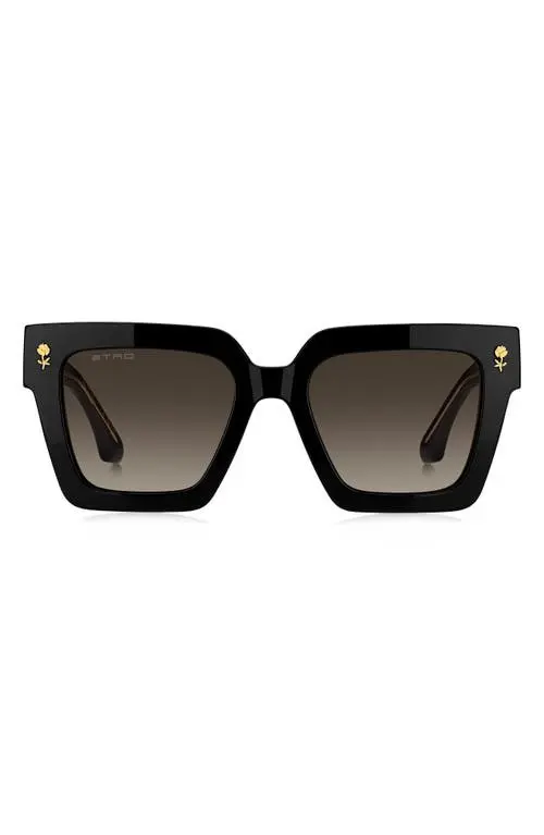 Etro 52mm Square Sunglasses - Black