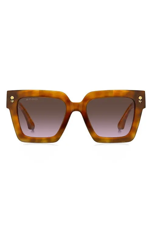 Etro 52mm Square Sunglasses - Havana/violet