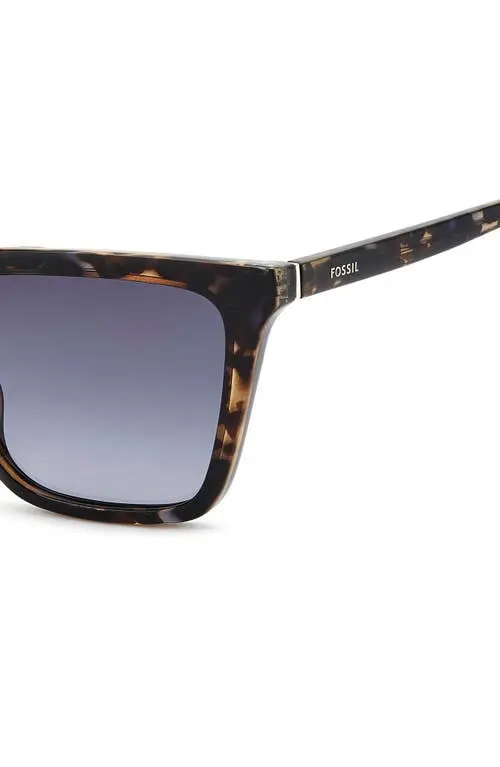 Fossil 56mm Square Frame Sunglasses - Blue Havana Brown