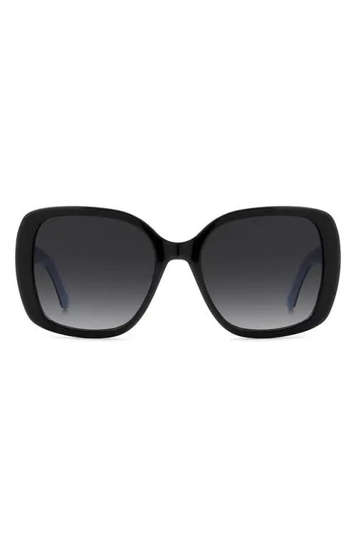 Kate Spade New York 57mm Square Sunglasses - Black/blue